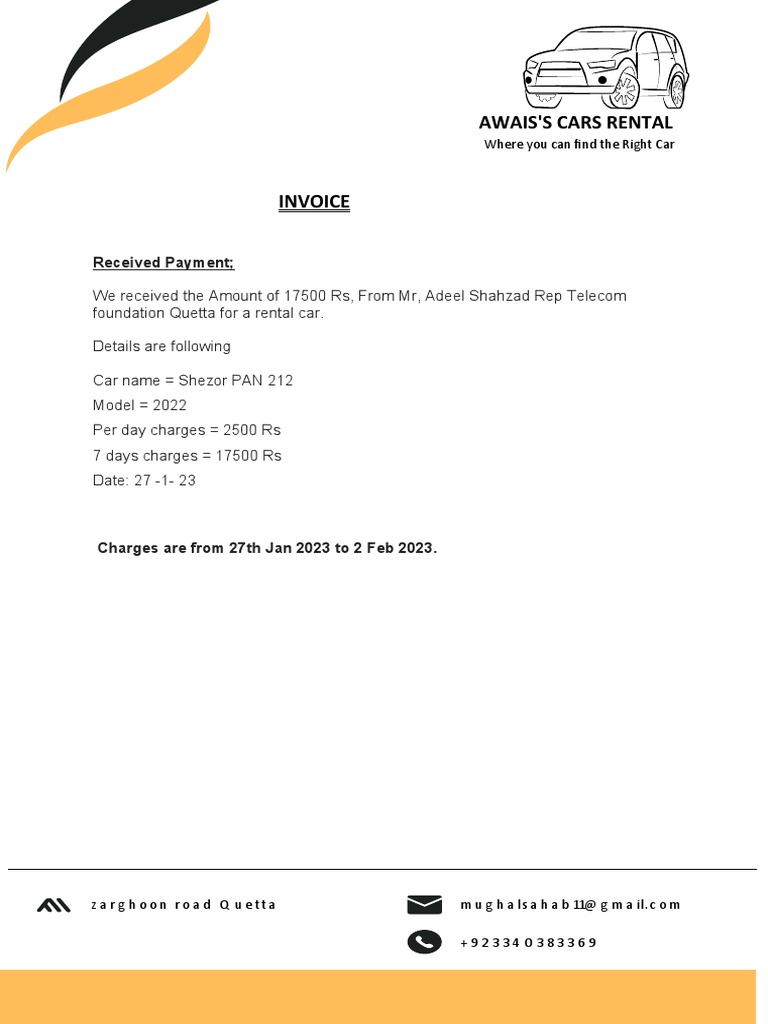 Rent Car Letterhead | PDF