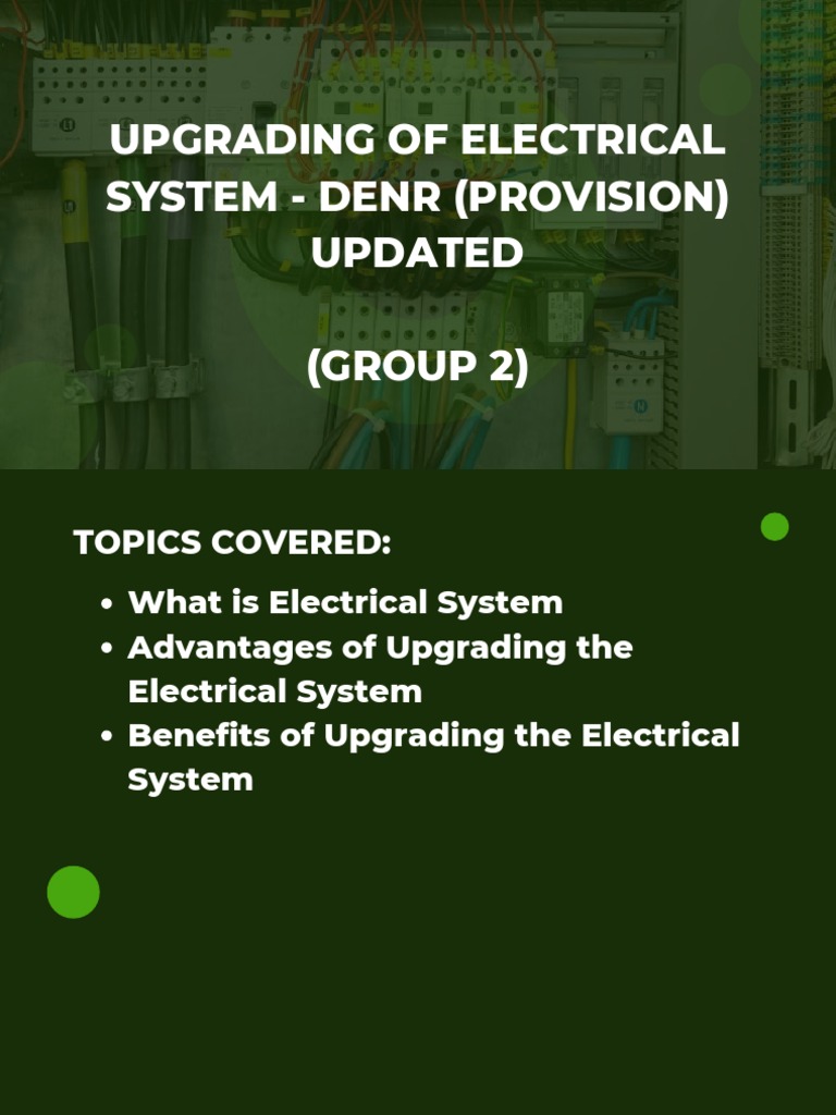 Upgrading of Electrical System | PDF | Electricity | Electrical Conductor