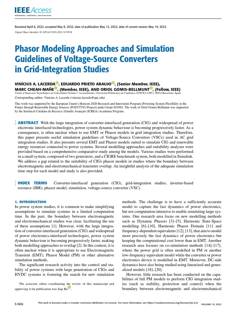 Phasor Modeling Approaches And Simulation Guidelines Of Voltage Source Converters In Grid