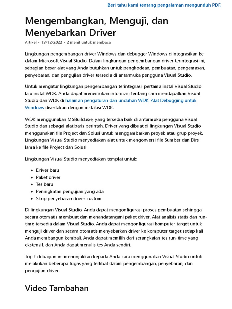 Windows Hardware Drivers Develop | PDF