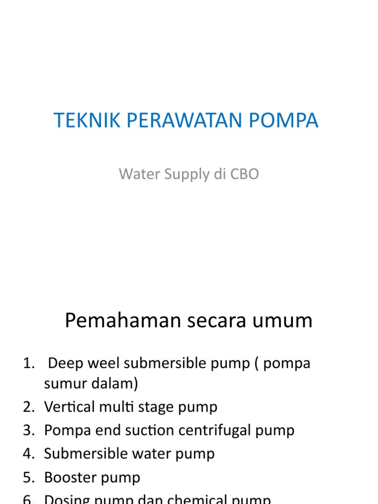 2.6.b. Operasional & Pemeliharaan Pompa | PDF