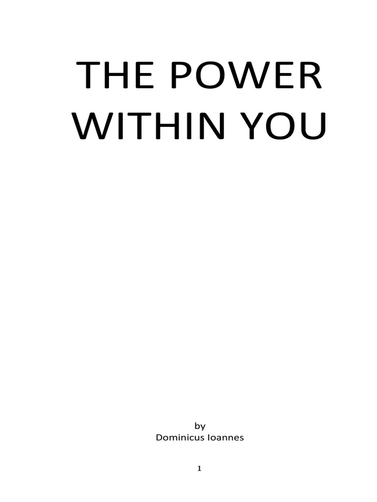 The Power Within You | PDF | Free Will | Thought