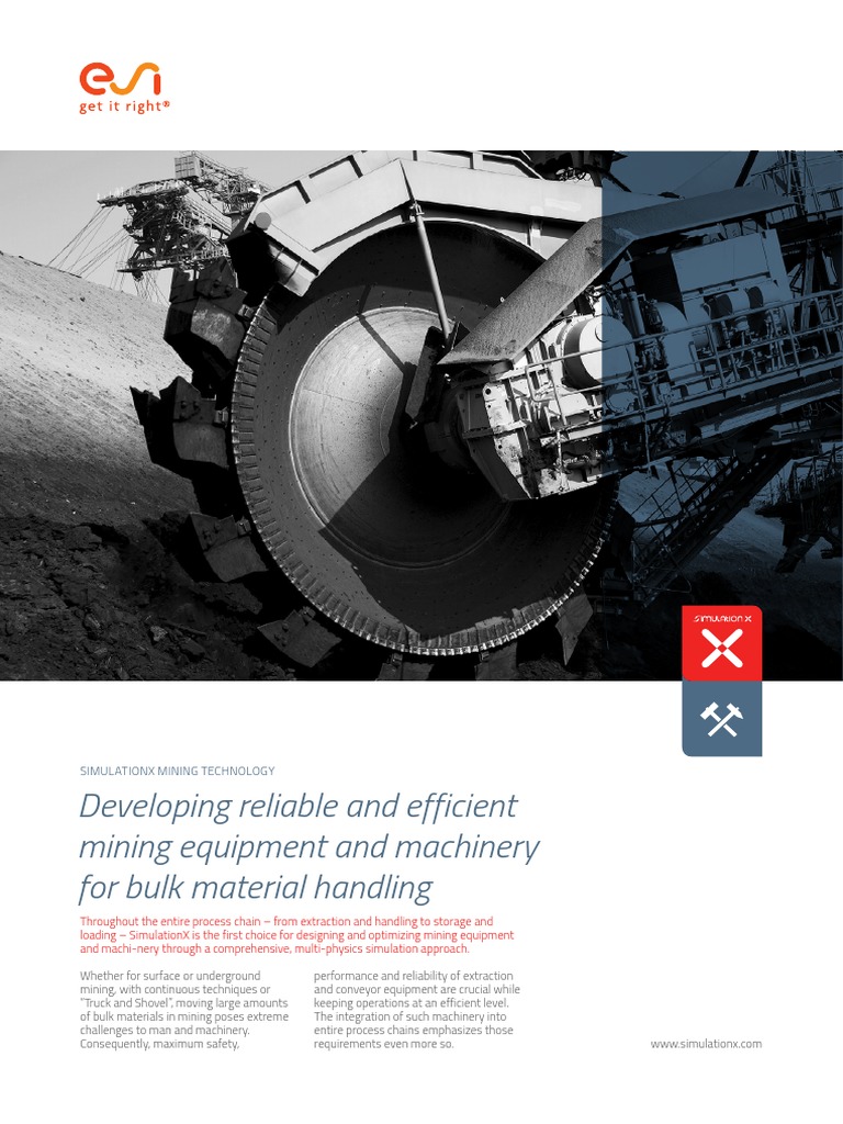 SimulationX Industry Solution Sheet Mining Technology | PDF | Simulation | Mining