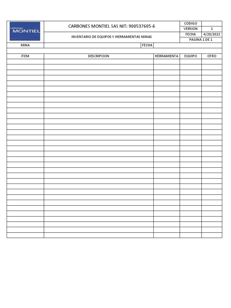 Formato Inventario | PDF