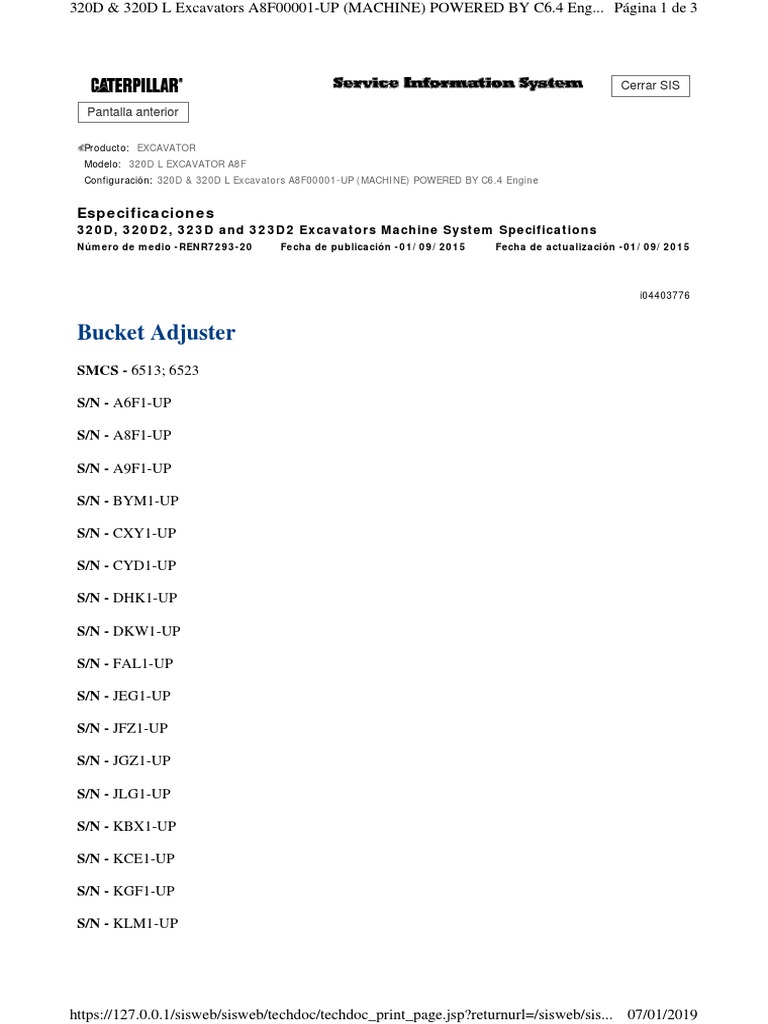 CAT 320 Holgura Balde | PDF | Construction Equipment | Industrial Equipment