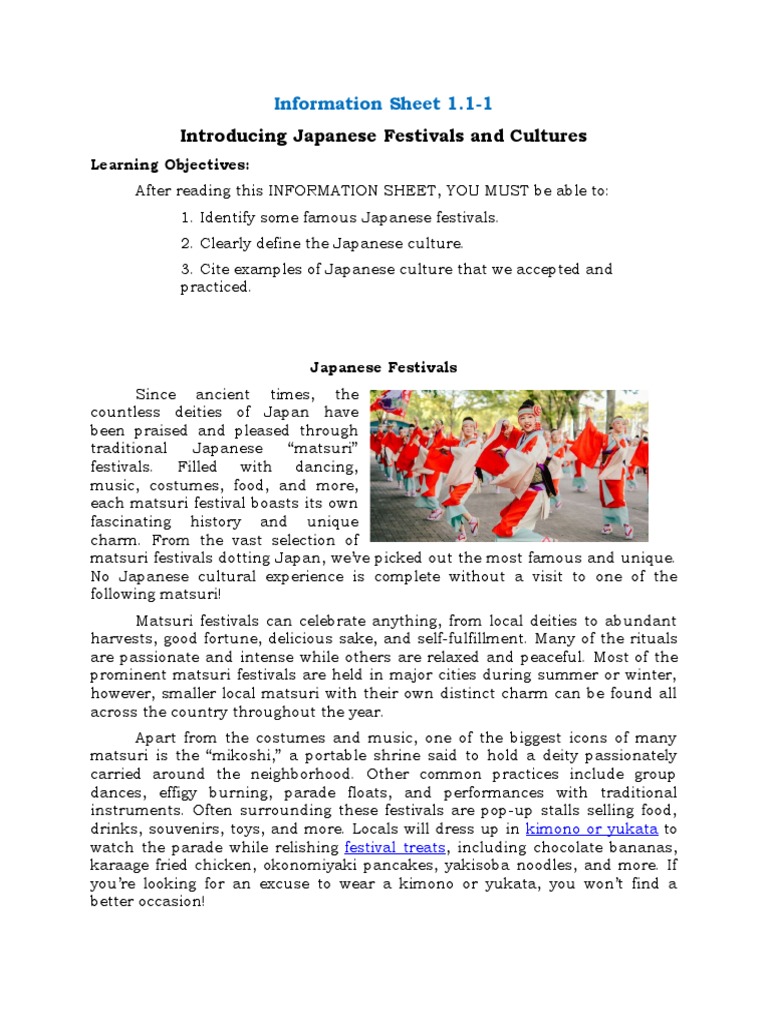 Introducing Japanese Festivals and Cultures | PDF | Japan