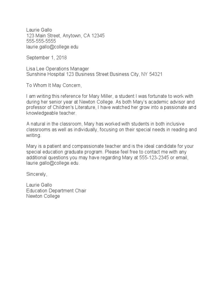 Contoh Reference Letter 1 | PDF