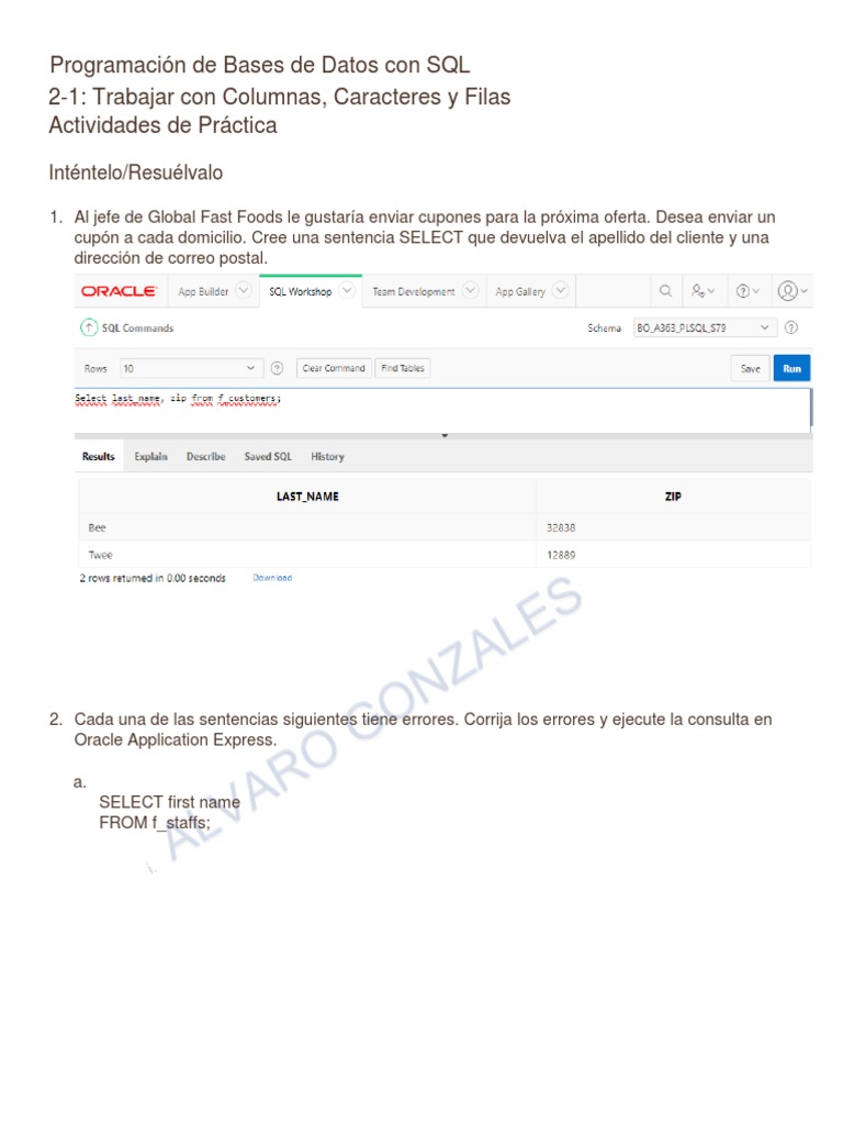 Practica 2.1 Aga | PDF | SQL | Bases de datos