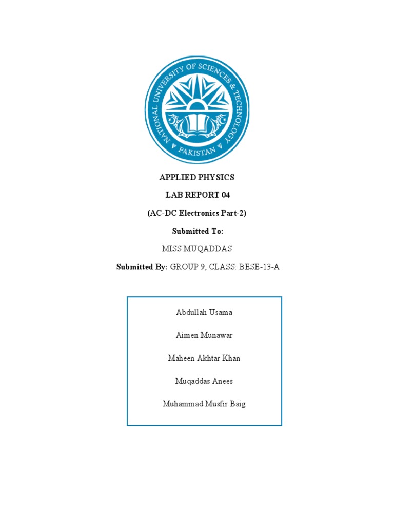 Lab-04 DC Electronics Part 2 | PDF | Capacitor | Electrical Resistance ...