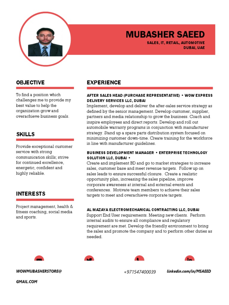 2021 Mubasher CV | PDF | Sales | Pricing