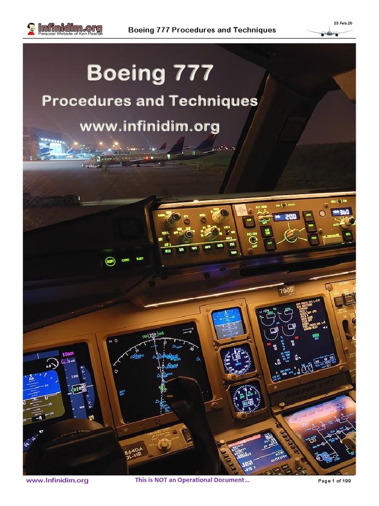 Boeing 777 Procedures and Techniques | PDF | Takeoff | Turbine Engine ...