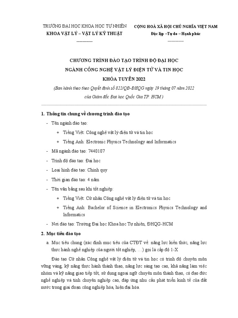 Chuong Trinh Dao Tao | PDF
