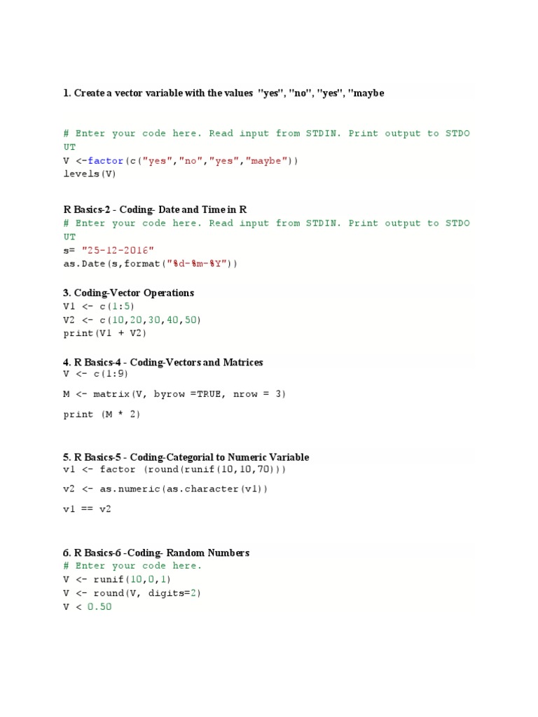 R Basics | PDF | Teaching Methods & Materials