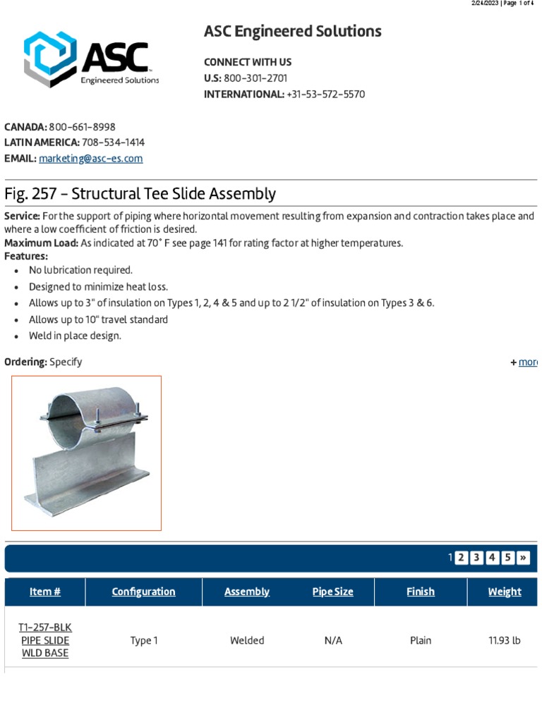 Fig 257-StructuralTeeSlideAssembly | PDF | Pipe (Fluid Conveyance ...