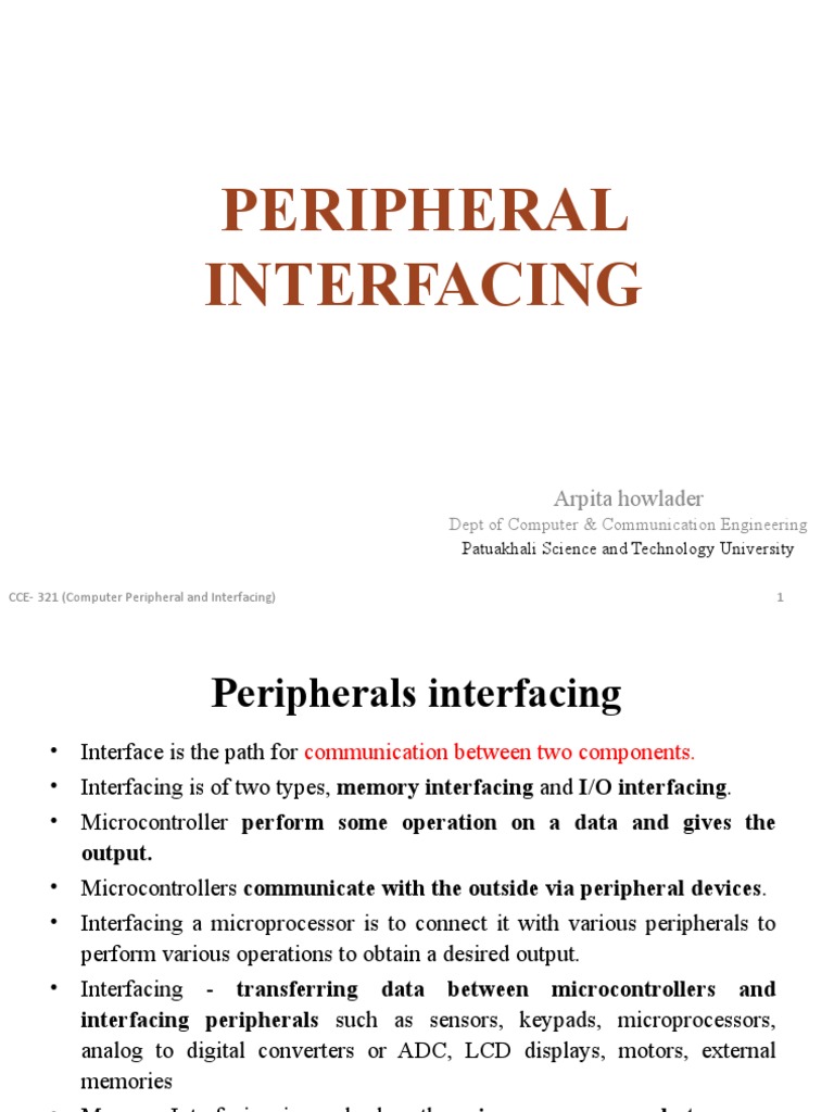 Peripheral Interfacing and Communication | PDF | Input/Output | Computer Data Storage