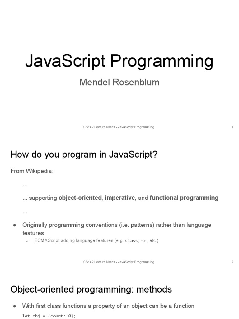 Javascript Programming | PDF | Java Script | Method (Computer Programming) Javascript Programming | PDF | Java Script | Method (Computer Programming)