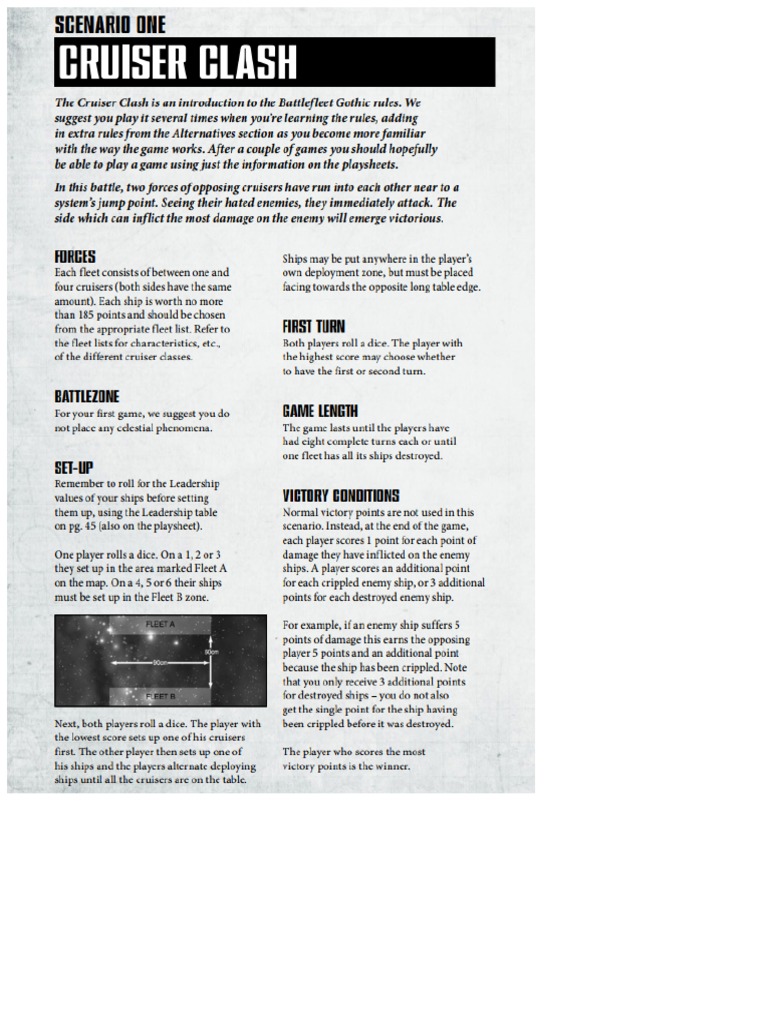 BFG Cruiser Clash Scenario | PDF