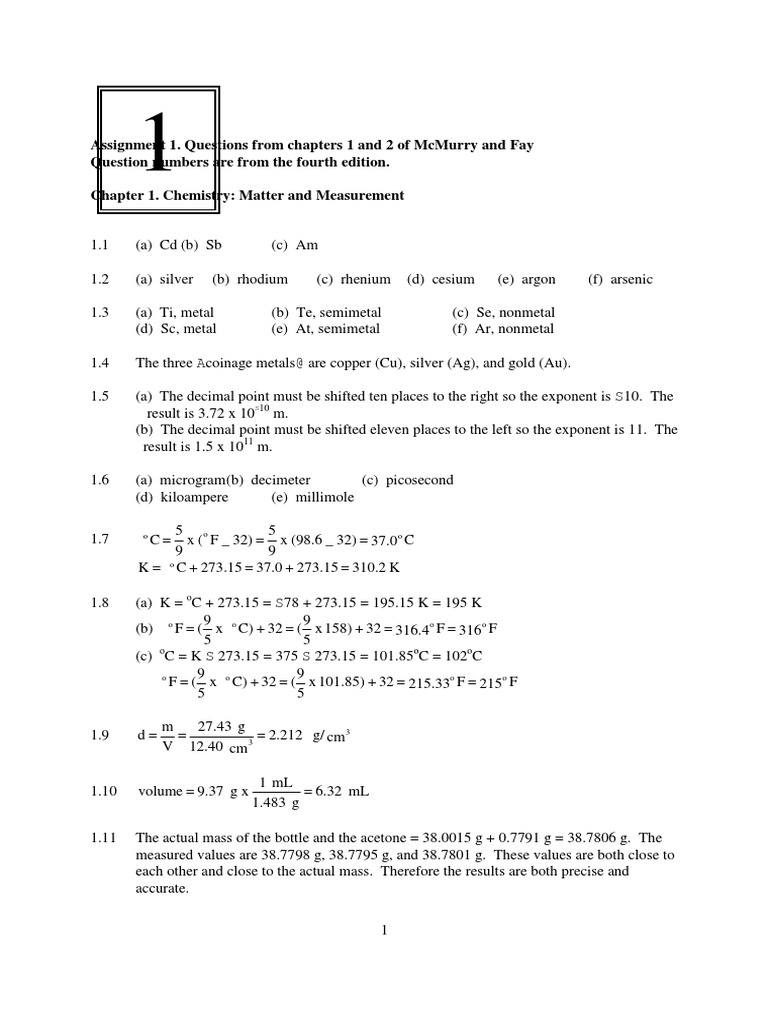 Solution Manual Chemistry 4th Ed Mcmurry Pdf Significant Figures Molecules 