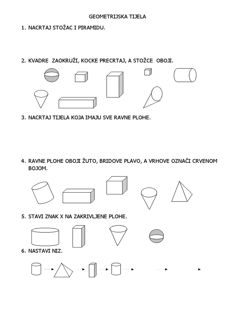 Geometrijska Tijela 1 | PDF