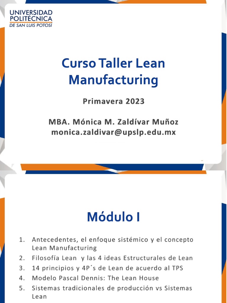 Modulo I-Curso-taller-Lean-2023 | PDF | Ciencia de sistemas ...