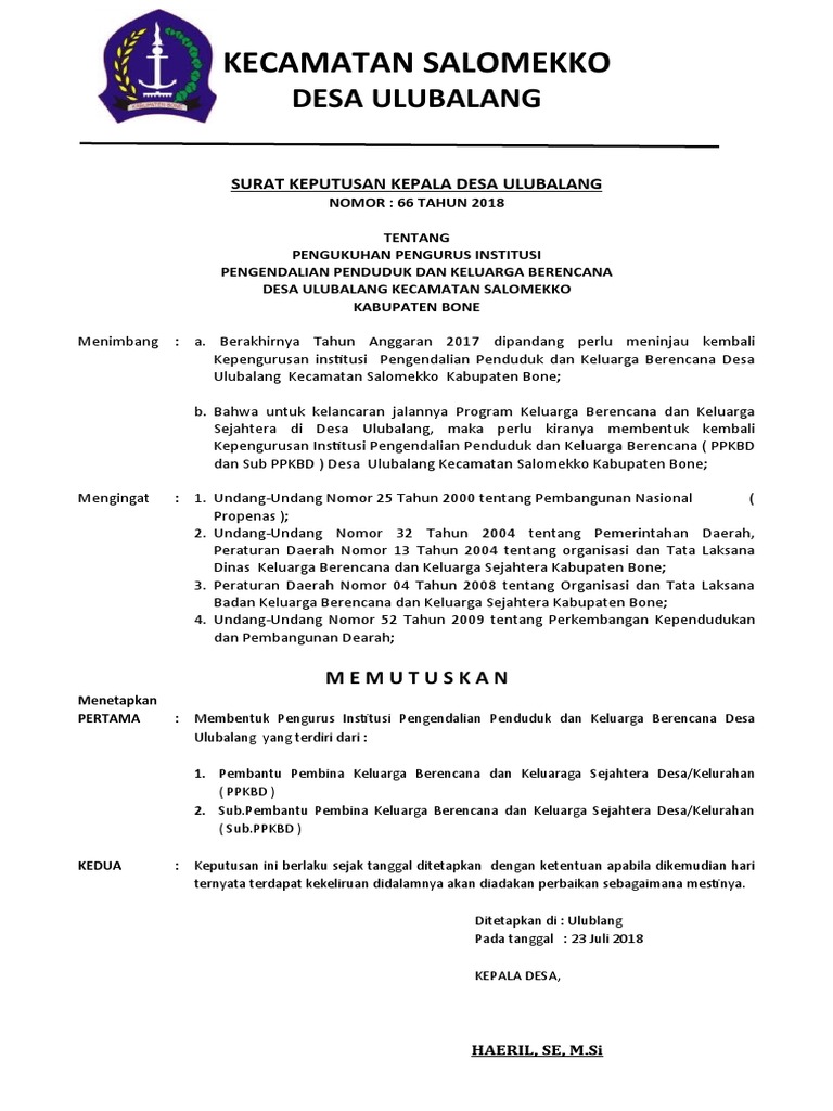 Contoh SK PPKBD Dan Sub PPKBD | PDF | Gaya Hidup