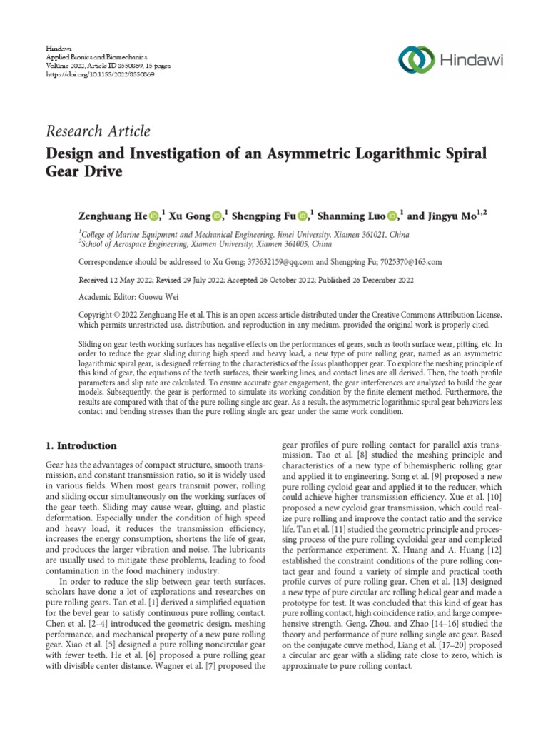 Research Article Design and Investigation of An Asymmetric Logarithmic ...