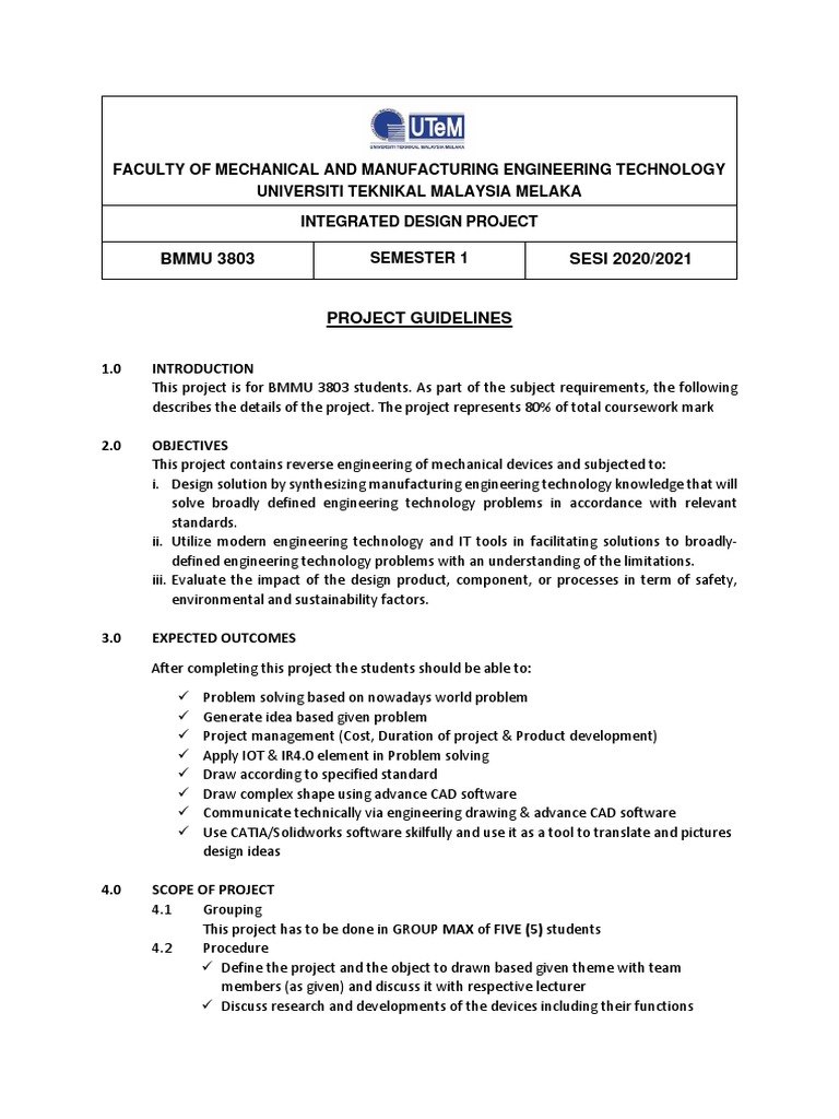 Intergrated Design Project Bmmu3803 | PDF | Engineering | 3 D Printing