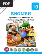 English 10 - Quarter 2 - Module 7 | PDF | Essays | Learning