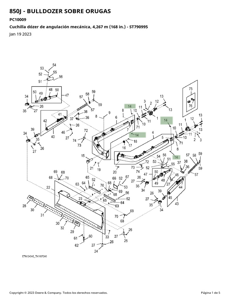 850J - Bulldozer Sobre Orugas: PC10009 Cuchilla Dózer de Angulación ...