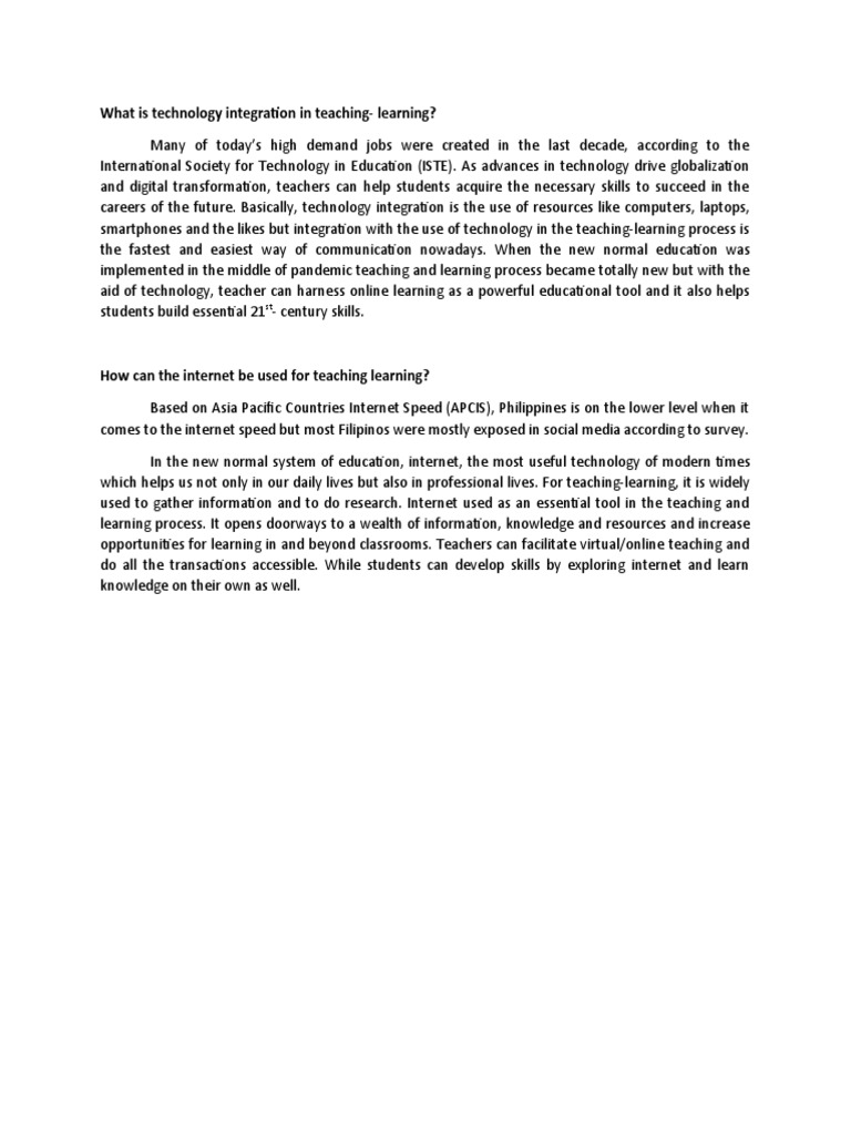 What Is Technology Integration in Teaching | PDF