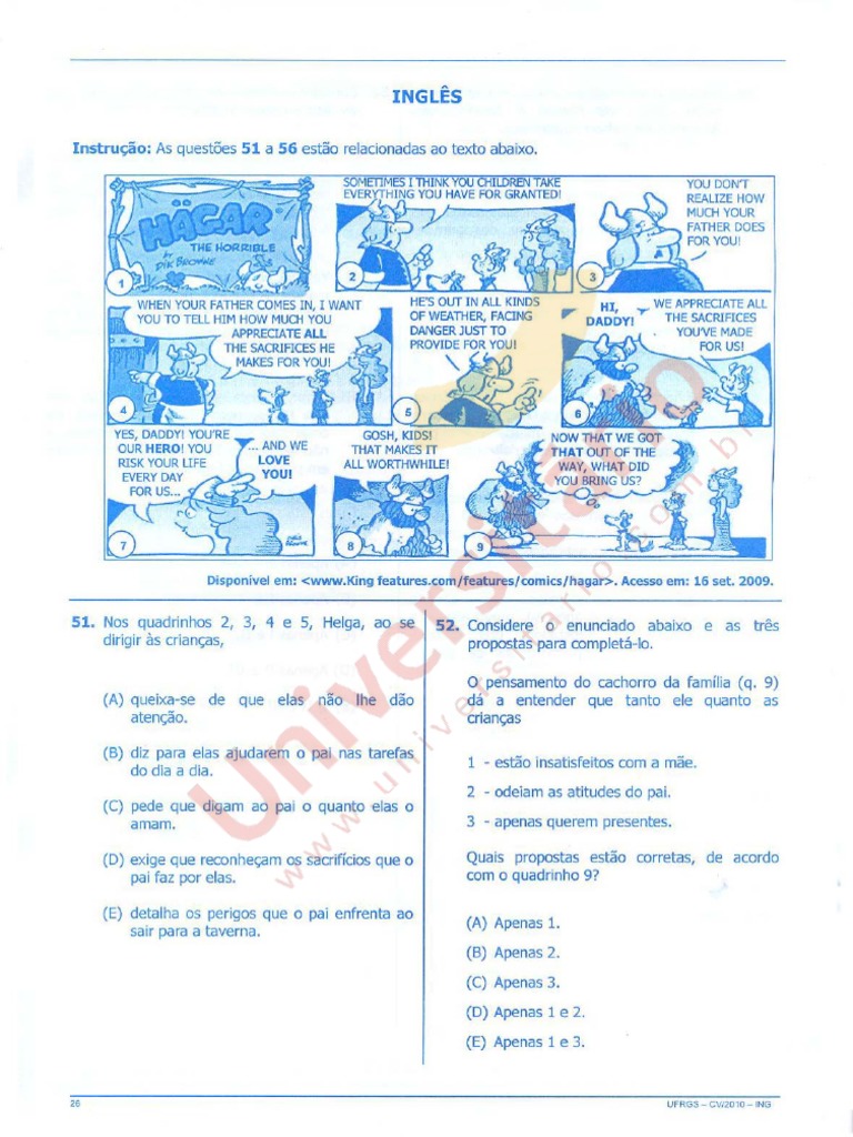 Ufrgs 2010 Prova Ingles | PDF