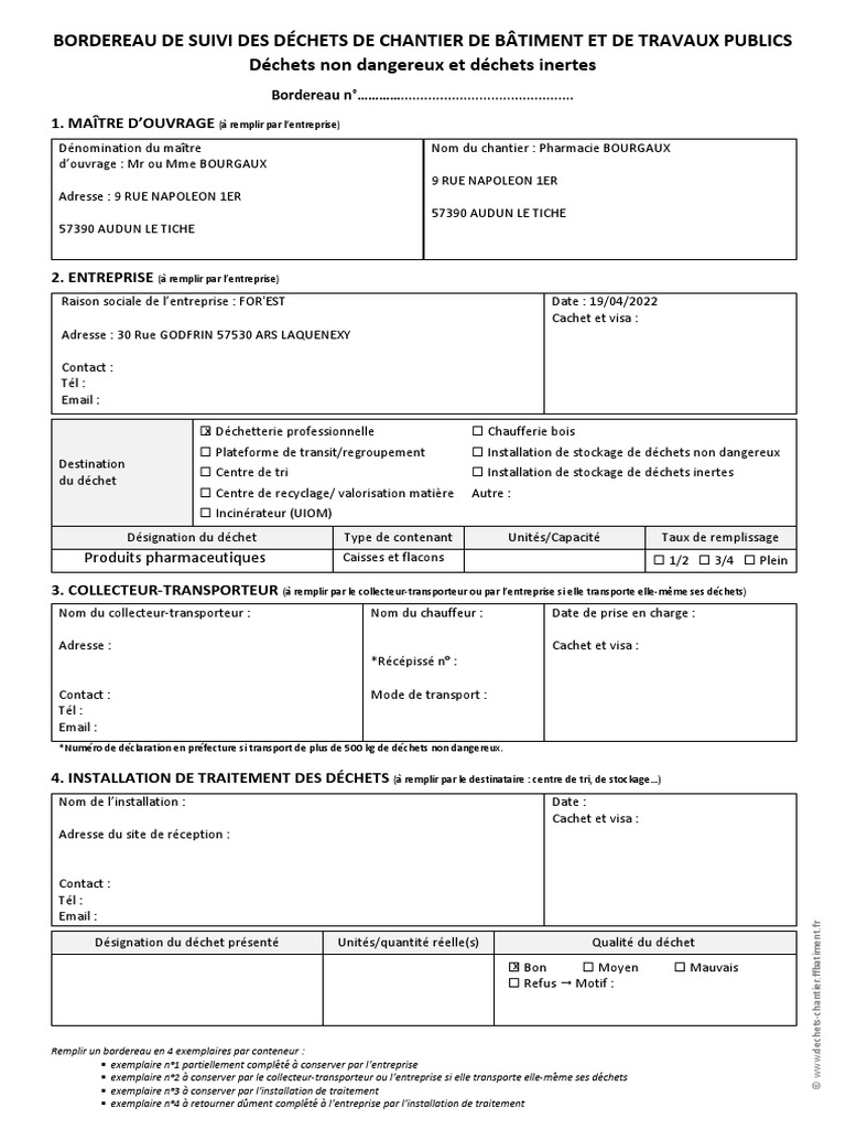 Bordereau de Suivi Des Déchets Non Dangereux Et Inertes | PDF | Déchets ... Bordereau de Suivi Des Déchets Non Dangereux Et Inertes | PDF | Déchets ...