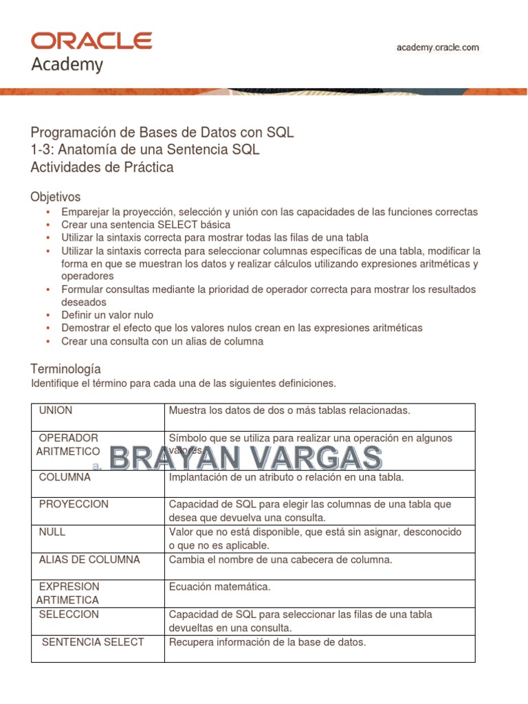 DP - 1 - 3 - Practice - Esp VARGAS | PDF | SQL | Ingeniería de software