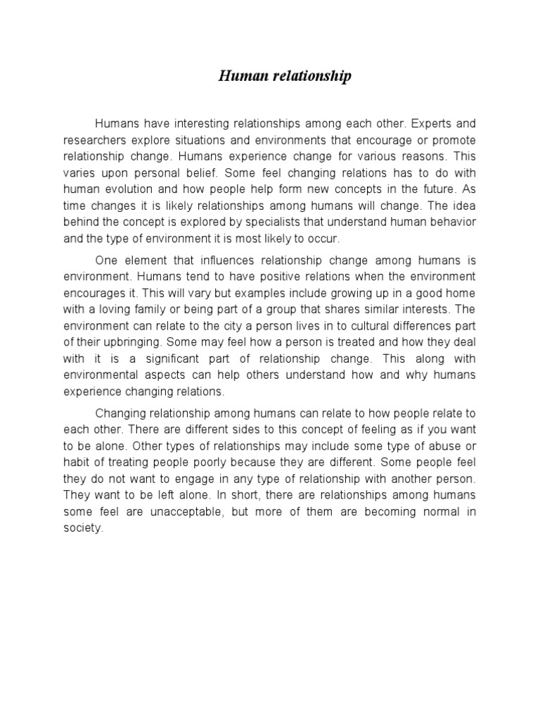 Human Relationship | PDF | Self-Improvement | Wellness