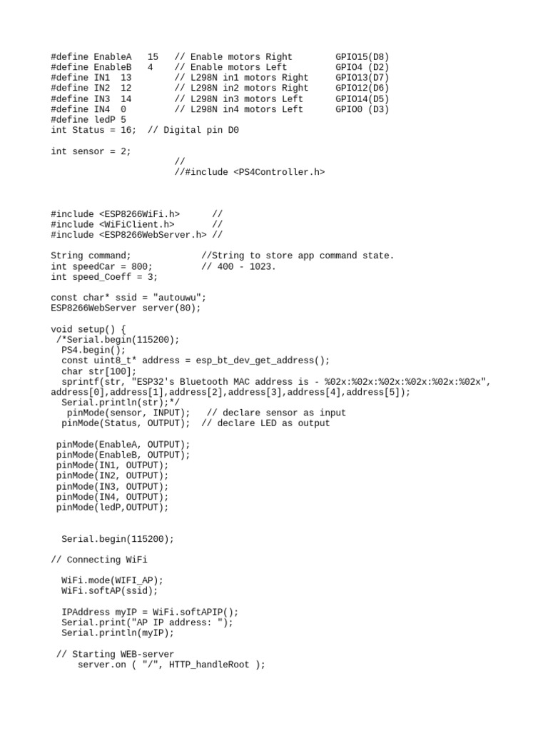 PROGRAMA AUDUINO Auto Con Grua | PDF | Computer Networking | Computing
