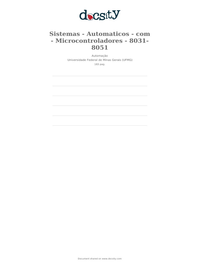 Sistemas Automaticos Com Microcontroladores 8031 8051 | PDF