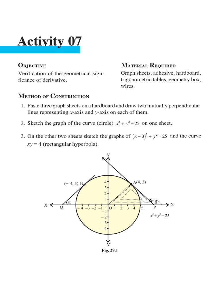 PR Class XI Maths Activity - 7 | PDF | Slope | Cartesian Coordinate System
