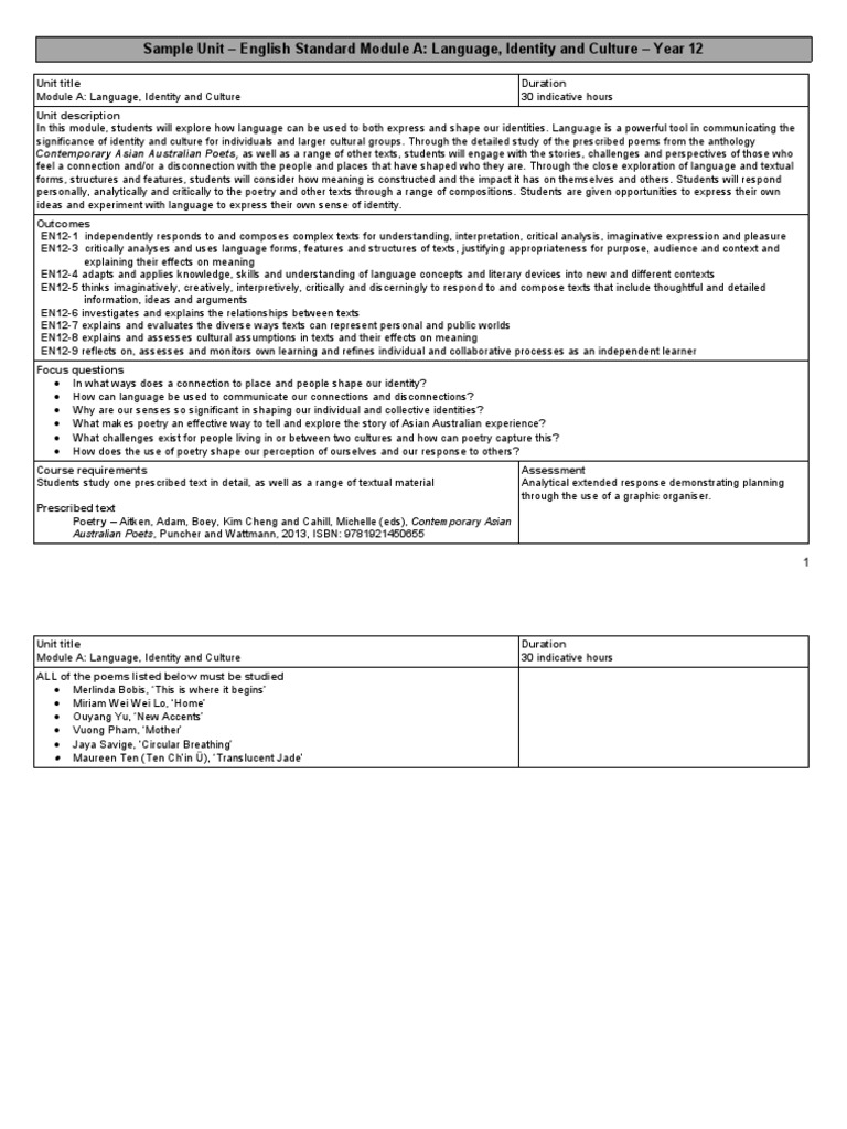 Exploring Identity in Asian Australian Poetry | PDF | Critical Thinking ...