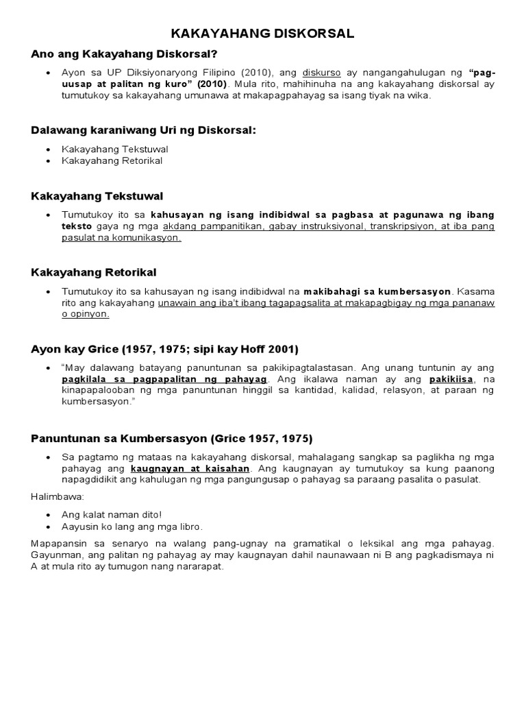 Kakayahang Diskorsal | PDF