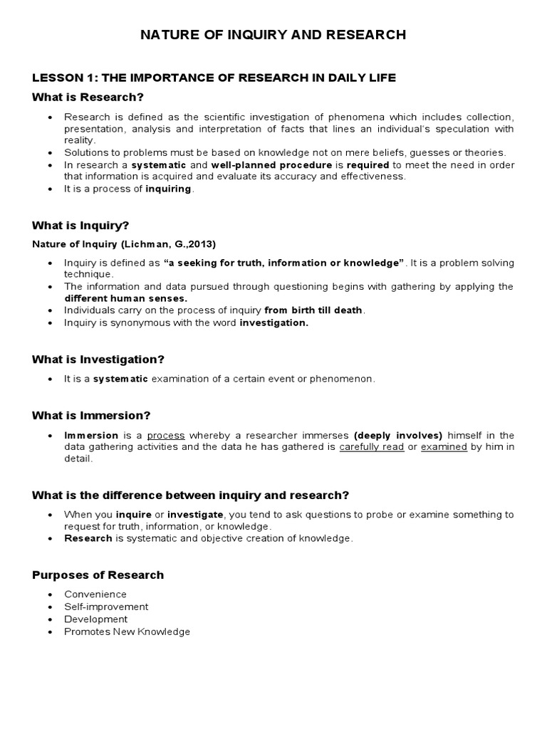 Nature of Inquiry and Research | PDF | Methodology | Science