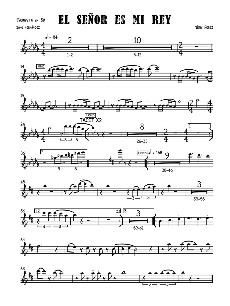 7 El Señor Es Mi Rey - Trompeta en Sib-METALES | PDF