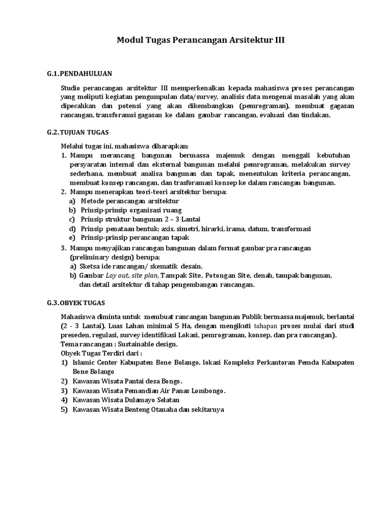 Modul Perancangan Arsitektur III | PDF