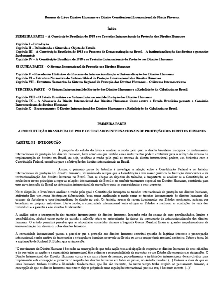 Direitos - Humanos - Resumo Do Livro Da Flavia Piovesan | PDF ...