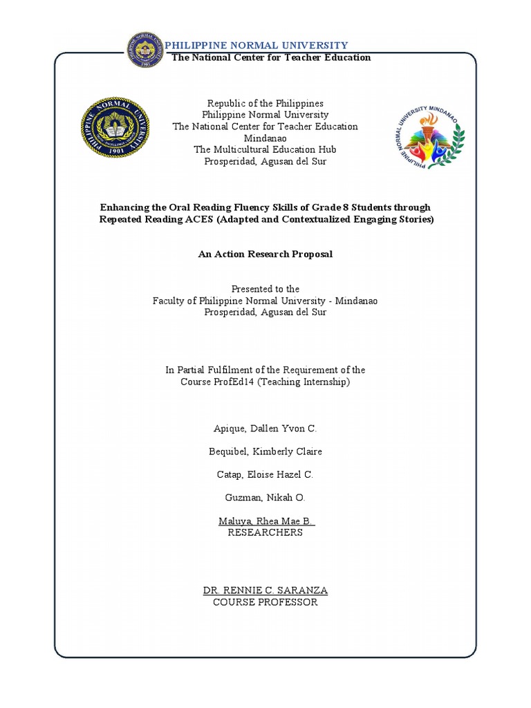 Action Research Proposal Final | PDF | Literacy | Teachers