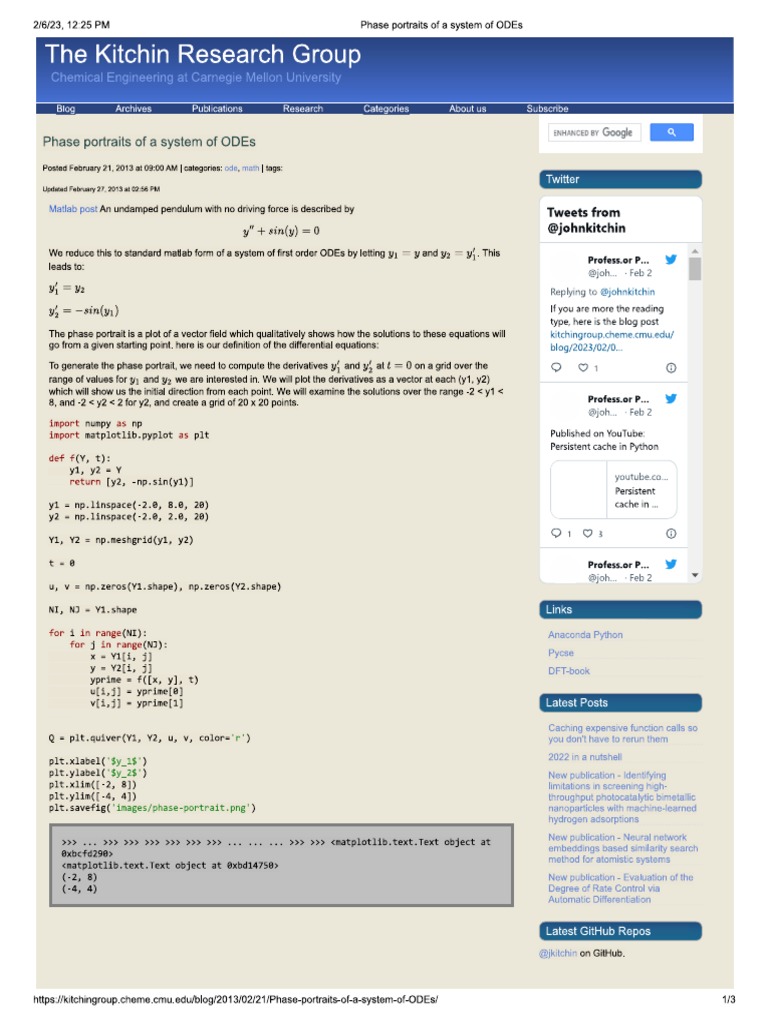Phase Plane Diag Python Code | PDF