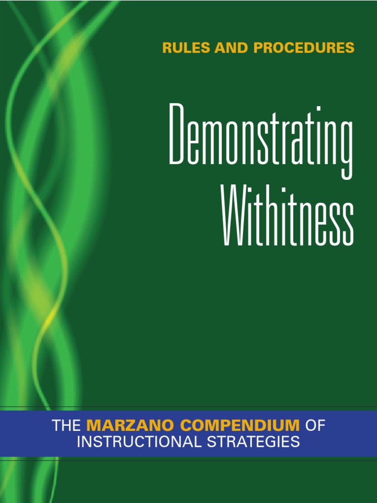 Marzano's Compendium: Demonstrating Withitness | PDF | Teachers | Classroom