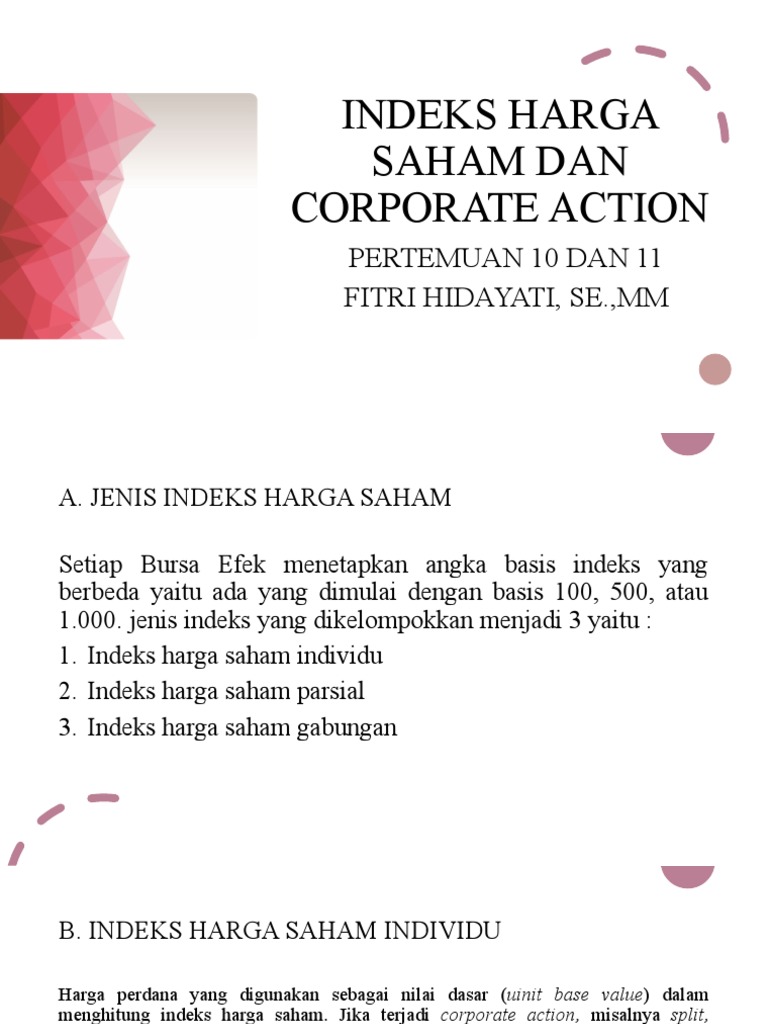 Aip 10 & 11 Indeks Saham & Corporate Action | PDF