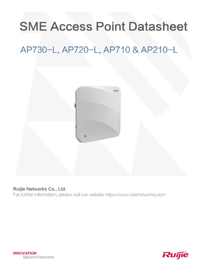 Ruijie Access Points Datasheet AP730 L AP720 L AP710 AP210 L | PDF