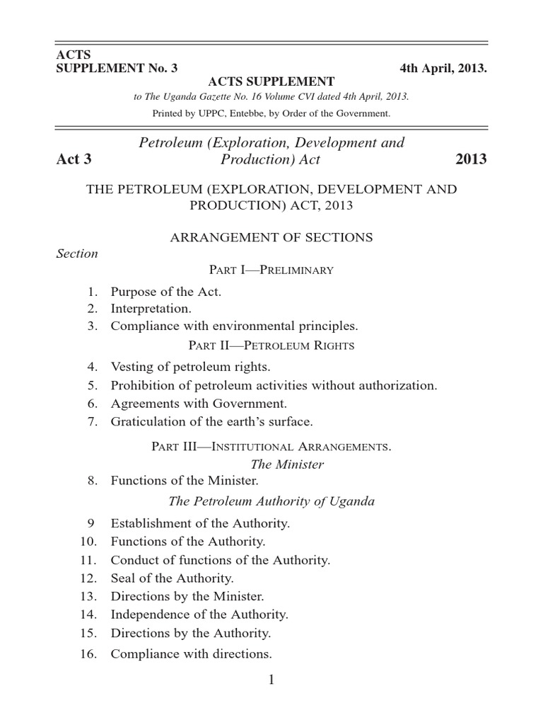 Petroleum EDP Act 2013 | PDF | License | Oil Well