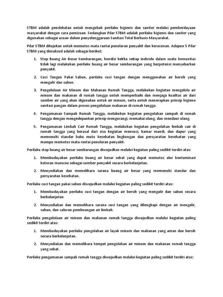 STBM Adalah Pendekatan Untuk Mengubah Perilaku Higienis Dan Saniter ...